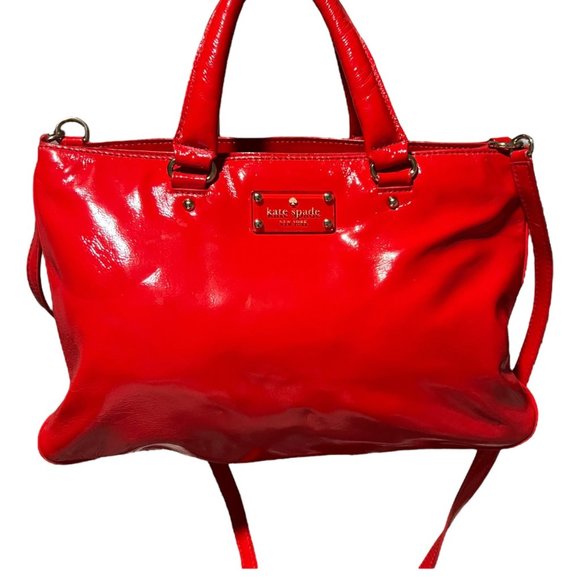 kate spade | Bags | Kate Spade Fanfare Brette Liquid Patent Satchel ...